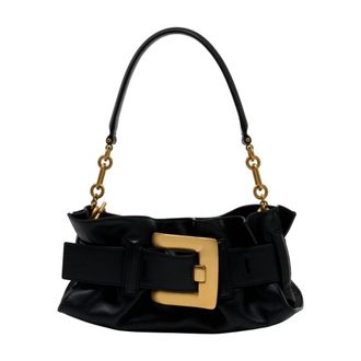 Balmain Womens Anthem Shoulder Bag Black Calfskin