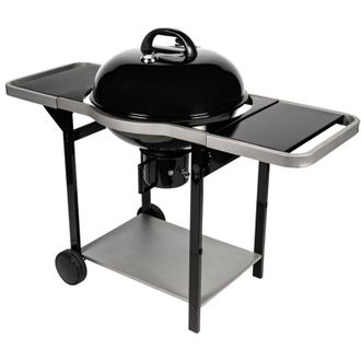 Somagic Barbecue portable &agrave; charbon 57 cm - Cuve acier &eacute;maill&eacute; &Oslash; 57 cm - Grilles verticales suppl&eacute;mentaires - Syst&egrave;me de ventilation int&eacute;gr&eacute; - Somagic