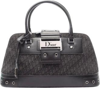Dior Pre-owned Street Chic Trotter Canvas Leather Handbag - Femme - Pre-owned - Noir - Taille: ONE Size