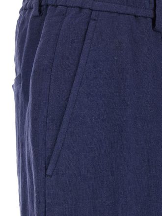 Emporio Armani Linen Tailored Trousers - Navy