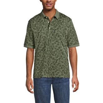 Lands End Supima Kurzarm-Polo, Classic Fit, Herren, Gr&ouml;&szlig;e:56-58 regular, Gr&uuml;n, Baumwolle, by Lands End