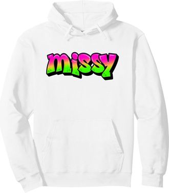 BDAZ Missy Graffiti Personalisierter Name Gr&uuml;n Rosa Frauen M&auml;dchen Pullover Hoodie