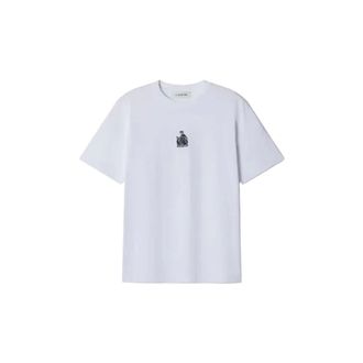 Lanvin unisex, Tops, Blanc, Taille: M T-Shirt Logo M&D Brod&eacute;