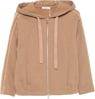 Max Mara Femme, Sweatshirts et sweats &agrave; capuche, Brun, Taille: 40 FR Omelia Zip-Through SweaT-shirt