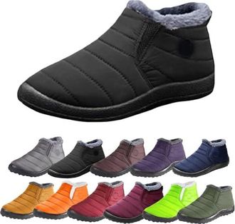 Generic Bottes orthop&eacute;diques chaudes imperm&eacute;ables &agrave; enfiler pour femme et homme, bottes de neige antid&eacute;rapantes avec doublure en fourrure, Eblack, 39.5 EU