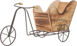 Cabilock Vintage Fahrrad Pflanzgefäß Aus Metall Kleines Tischmodell Mit Pflanzkasten Dekoratives Fahrrad Ornament Für Büro Und Garten