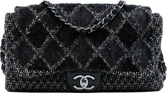 Chanel Hobo Bags - Large Tweed and Sequin Icons 3 Accordion Flap - Gr. unisize - in Schwarz - f&uuml;r Damen