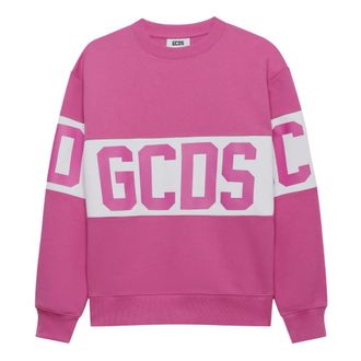 GCDS Sweatshirt mit Bandlogo - - Sweatshirts & Hoodies - Damen - Rosa - M
