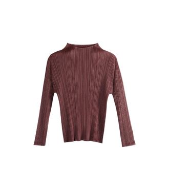 Issey Miyake Pleated Long-sleeve Top