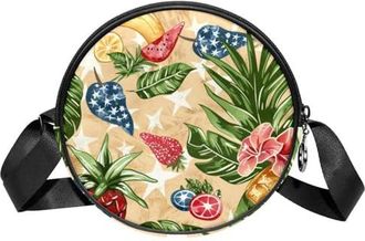 Generic Sac &agrave; bandouli&egrave;re rond pour femme, petit sac &agrave; bandouli&egrave;re avec fermeture &eacute;clair et bretelles r&eacute;glables style d&eacute;contract&eacute; pour femmes et filles