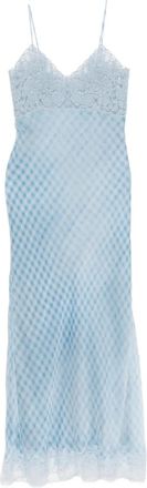 Ermanno Scervino lace gingham midi dress - Blau
