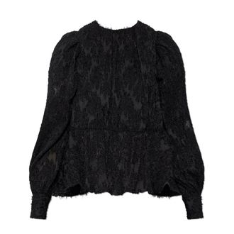 Ganni Bluse aus Fil Coup&eacute; - - Blouses & Shirts - Damen - Schwarzk - S