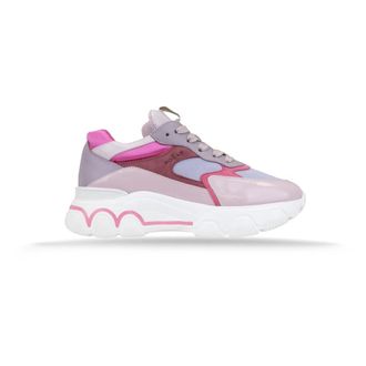 Hogan Leder- und Wildleder-Sneaker mit Schn&uuml;rung - - Shoes - Damen - Rosa - 34 1/2 EU