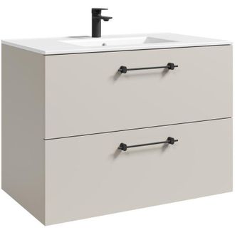 Badplaats Badplaats - Badezimmerm&ouml;bel Muro 80 cm - Cashmere - mit Waschbecken