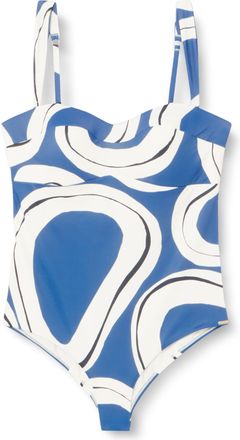 Triumph Damen Summer Allure OPD One Piece Swimsuit, Blue Combination, 38E