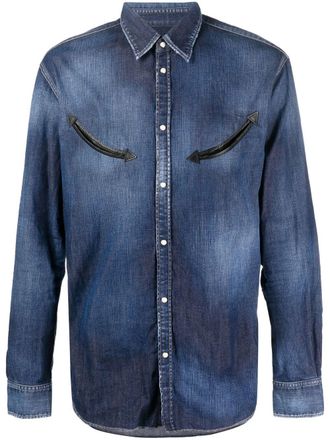 Dsquared2 Lang&auml;rmeliges Jeanshemd - Blau
