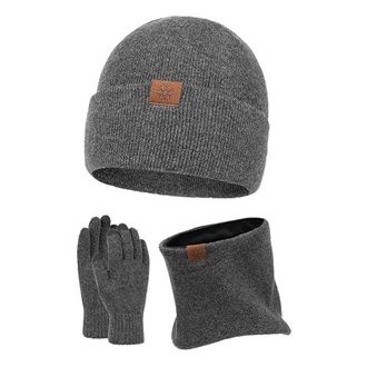 Generic Automne et hiver Europe et les États en plein air chapeau de laine couple bavoir gants trois oreilles chaud tricoté ensemble pour entraînement par tem