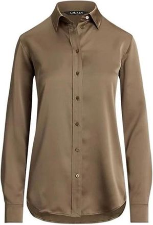 Ralph Lauren Femme, Blouses et Chemises, Beige, Taille: 40 FR Chemise en satin charmeuse coupe classique