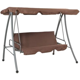 vidaXL Balancelle dext&eacute;rieur avec auvent Couleur caf&eacute; Vidaxl