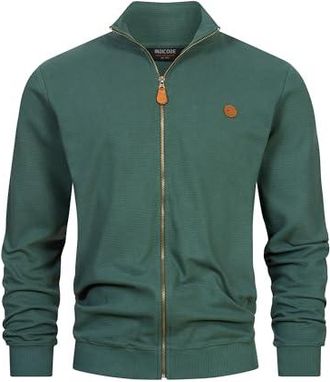Indicode INGuadalupe Cardigan en coton pour homme | Pull avec poignets côtelés pour homme, Vert jungle, L