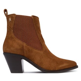 Tommy Hilfiger Stiefeletten Tommy Hilfiger Suede Western Chelsea Boot FW0FW09581 Braun