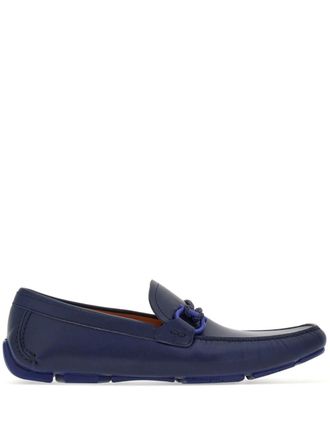 Ferragamo mocassins Driver &agrave; plaque Gancini - Bleu