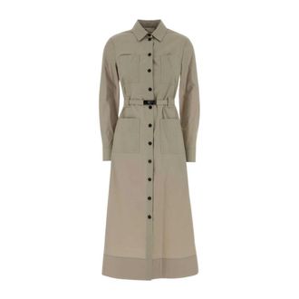 Tory Burch Femme, Robes, Beige, Taille: 38 FR Robe Chemise en Popeline Stretch