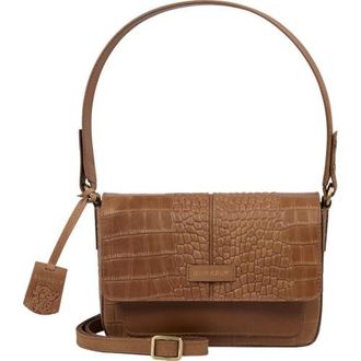 Burkely Cool Colbie Sac Satchel - Cognac - Sac Cartable Classique en Cuir pour Femme - Texture Croco avec Sangle R&eacute;glable et Finitions en Laiton