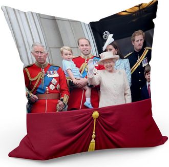 Fabulous Kissen Kissen mit Kissenbezug 40x40 cm Königin Elisabeth II. Königliche Familie 2019 Königin von England Philip Charles