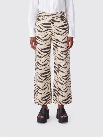 Ganni Jean large taille haute &agrave; imprim&eacute; z&egrave;bre