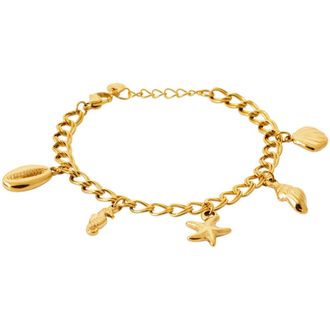 Brillaxis Bracelet acier dor&eacute; pampilles