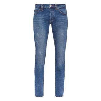 Philipp Plein Denim Hose Super Straight Cut Basic - - Jeans - Herren - Blau - W32