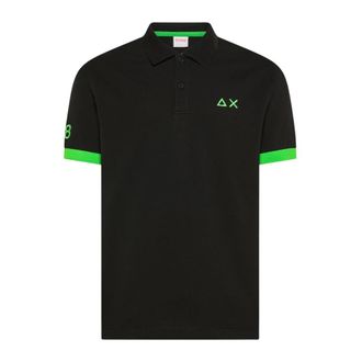 Sun 68 Polo Big Logo Fluo S/S - - Tops - Herren - Schwarzk - S