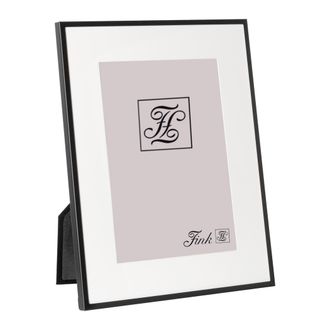 Fink Bilderrahmen 13 x 18 rechteckig - Fotorahmen schwarz mit Passepartout - R&uuml;ckseite Samt - Rahmen Ma&szlig;e 18 x 23 cm - Geschenk f&uuml;r Frauen Weihnachten Niko