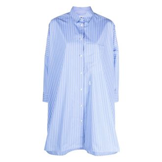 Jil Sander Gestreiftes Baumwollpopeline-Hemd - - Dresses - Damen - Blau - XS
