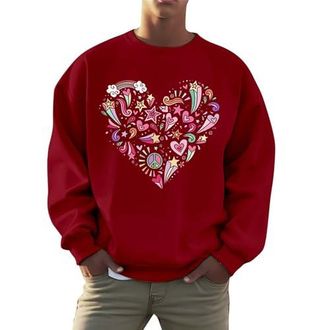 Generic 2026 Sweat-shirt d&eacute;contract&eacute; &agrave; col rond pour homme et femme Motif lettres imprim&eacute;es, Rouge, L
