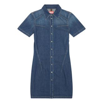 Diesel Hemdblusenkleid mit Kn&ouml;pfen - - Dresses - Damen - Blau - XS