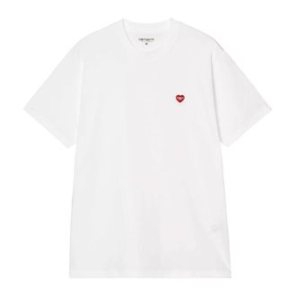 Carhartt Work in Progress Homme, Tops, Blanc, Taille: XL T-shirt Manches Courtes Coeur Poche