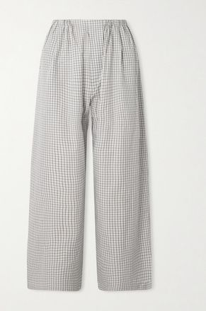 Proenza Schouler Pantalon Large En Popeline De Coton &Agrave; Carreaux Meadow - Gris