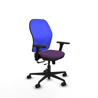 Piqueras y Crespo Drehstuhl mit 3D-Armlehnen, h&ouml;henverstellbare Lendenwirbelst&uuml;tze, ausgestattet mit Syncro/Traslack und Schaumstoff, Blau/Violett