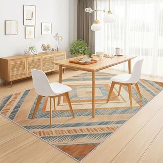 Generic Tapis Imprim&eacute; Lignes g&eacute;om&eacute;triques sintersectant ordonn&eacute;es pour Salon Chambre D&eacute;coration de la Maison - Multicolore Flanelle Antid&eacute;rapante Tapis Salon 