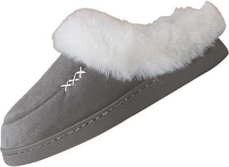 Generic Pantoufles dhiver pour homme et femme - En peluche douce - Doublure en peluche - L&eacute;g&egrave;res et moelleuses - Confortables - Chaudes et l&eacute;g&egrave;res, gris, 41 E