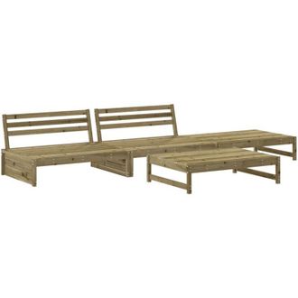 vidaXL 4-tlg. Garten-Lounge-Set Kiefernholz Impr&auml;gniert Vidaxl
