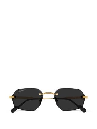 Cartier CT0616S Rimless Gold-Tone Sunglasses - Black