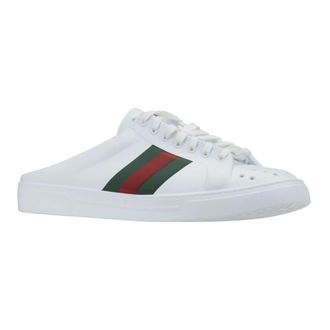 Gucci Damen Slip-On Sandalen mit zweifarbigen B&auml;ndern - - Shoes - Damen - Wei&szlig; - 36 EU