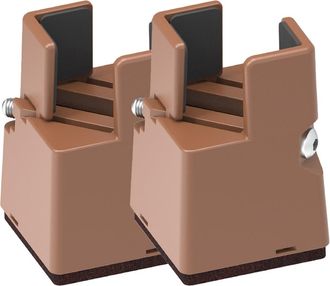 Angoily 2 St&uuml;ck Verstellbare M&ouml;belerh&ouml;hungen 22 42mm aus Kunststoff Braun M&ouml;bel und Bettrahmenerh&ouml;hung f&uuml;r Schreibtisch Sofa und Stuhlbeine Bodenschutz Ger&auml;us