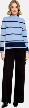 Betty Barclay Strickpullover BETTY BARCLAY Damen mit Stehkragen, Damen, Gr. 36, blau (patch blau, dunkelblau), Strick, Obermaterial: 55% Viskose, 30% Polyester, 15%