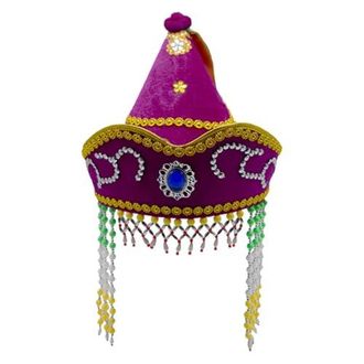 Generic Chapeau de princesse ethnique en forme de yourte mongole - Violet