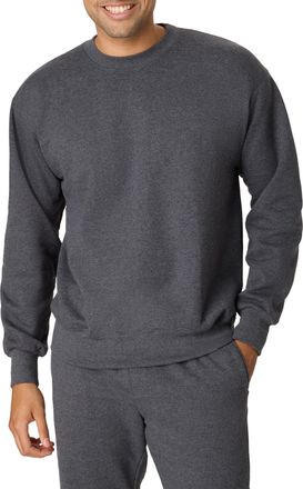 Hanes Herren Hoodie, EcoSmart Fleece Hoodie, Kapuzen-Sweatshirt f&uuml;r M&auml;nner, Dunkelgrau meliert, 5X-Large