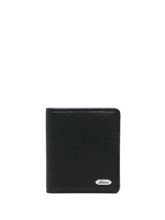 Brioni portefeuille en cuir &agrave; design pliant - Noir